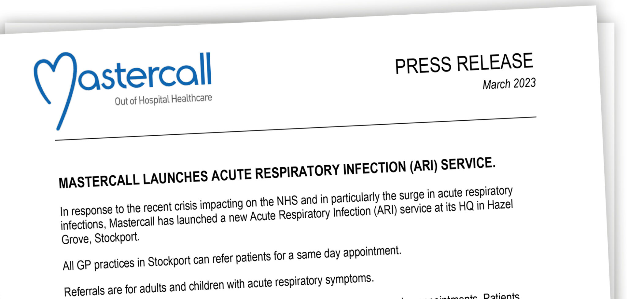 Mastercall launches Acute Respiratory Infection (ARI) service ...